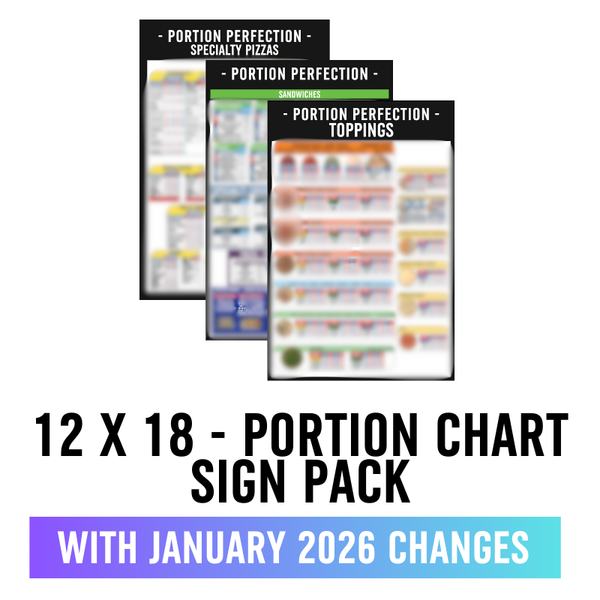 12 x 18 - Portion Chart Sign Pack | DDDomino's
