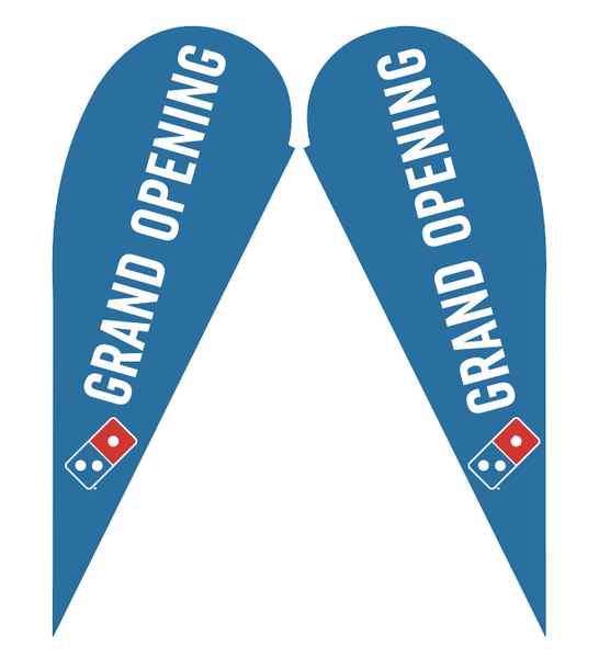 Two-Sided Teardrop "Grand Opening" Flag | DDDomino's