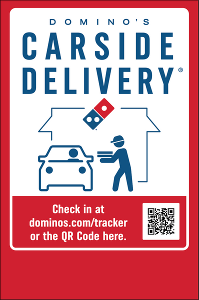 "CARSIDE DELIVERY" - WITH QR CODE - SIDEWALK SIGN | DDDomino's
