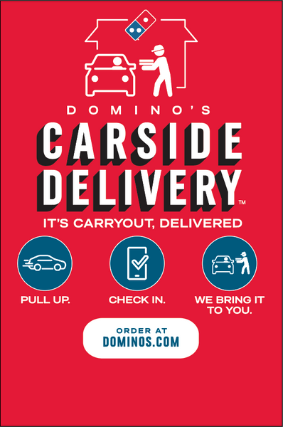 "CARSIDE DELIVERY" SIDEWALK SIGNS - WITH INSTRUCTIONS | DDDomino's